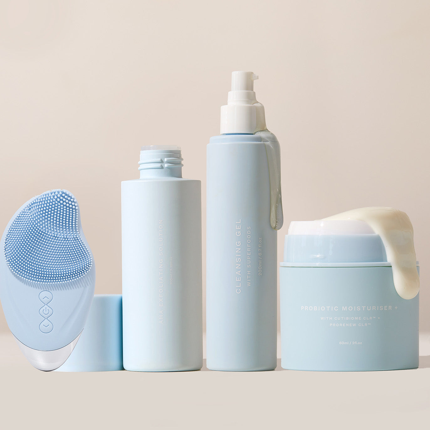 Basics Skincare Bundle | Cleanser, Moisturiser, AHA Exfoliant & Facial ...